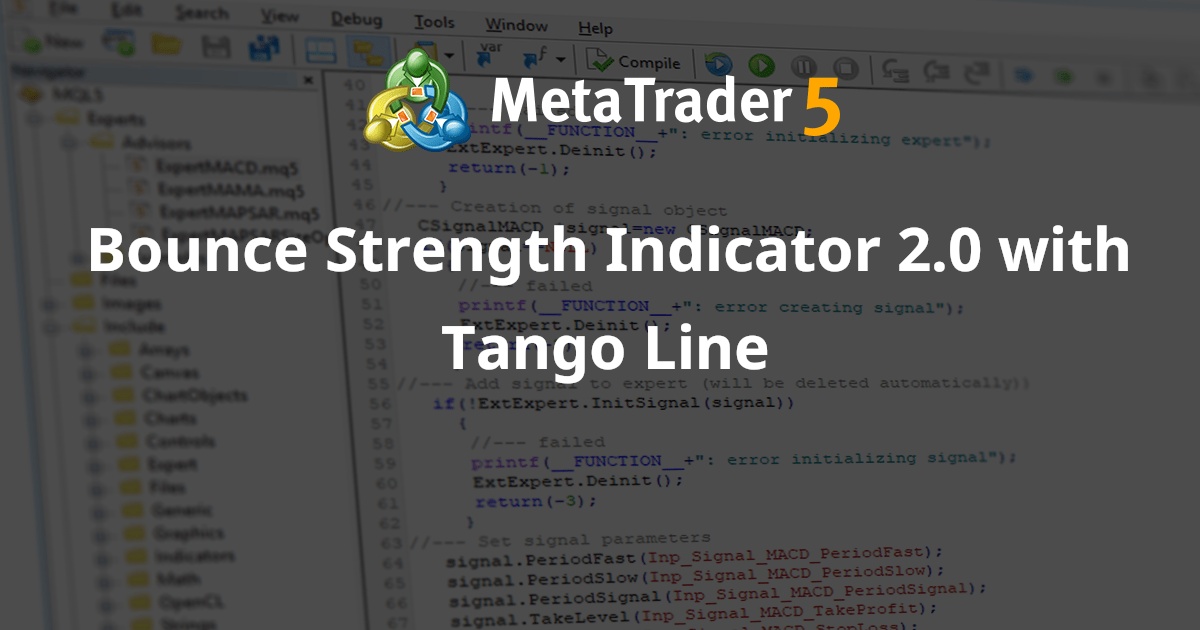 Free download of the 'Bounce Strength Indicator 2.0 with Tango Line' indicator by 'fxborg' for ...