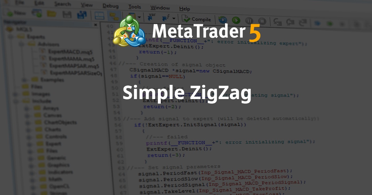 Free download of the 'Simple ZigZag' indicator by 'oschenker' for MetaTrader 5 in the MQL5 Code ...