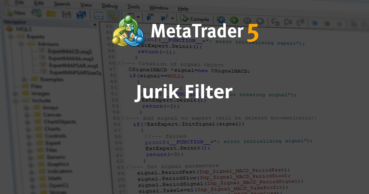 Free download of the 'Jurik Filter' indicator by 'mladen' for MetaTrader 5 in the MQL5 Code Base ...