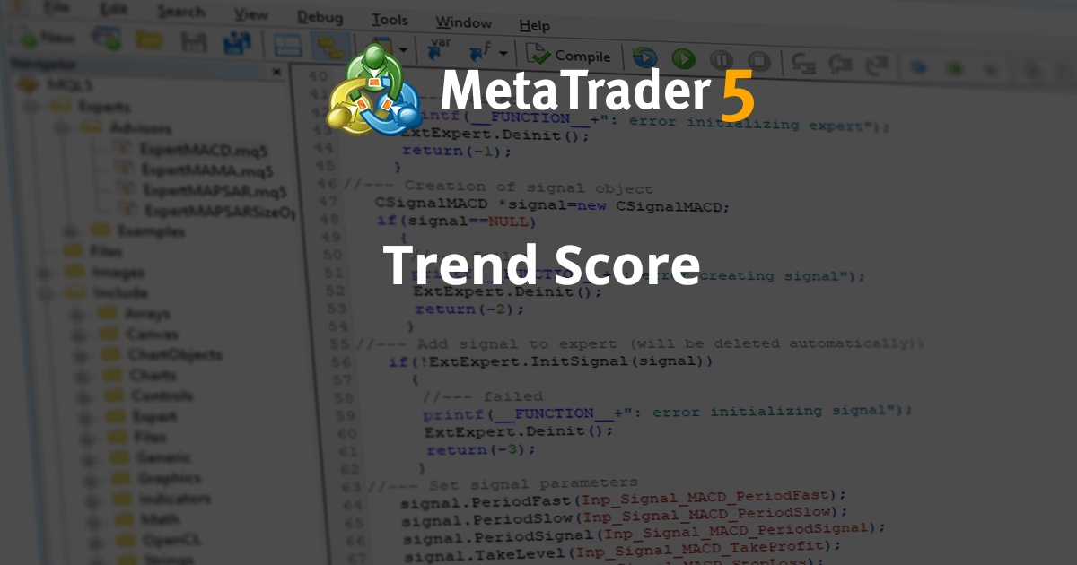 Free download of the 'Trend Score' indicator by 'Rone' for MetaTrader 5 in the MQL5 Code Base ...
