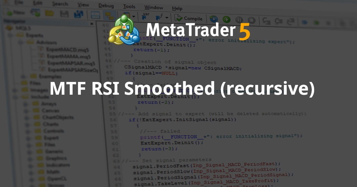 Free download of the 'MTF RSI Smoothed (recursive)' indicator by 'avoitenko' for MetaTrader 5 in ...
