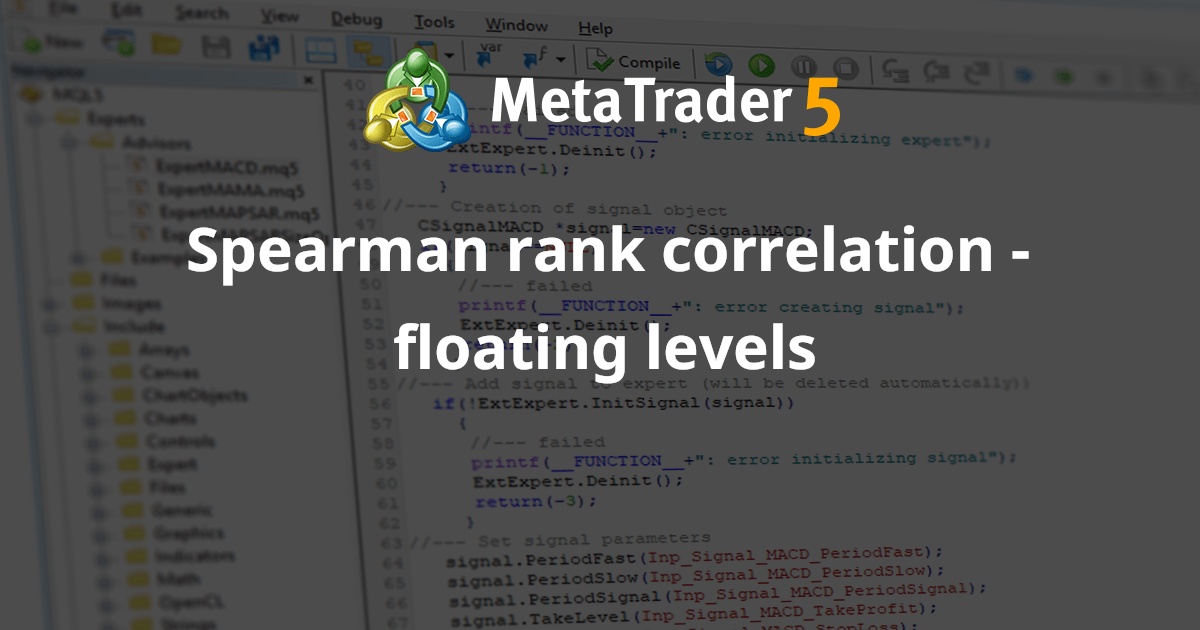 Free download of the 'Spearman rank correlation - floating levels' indicator by 'mladen' for ...
