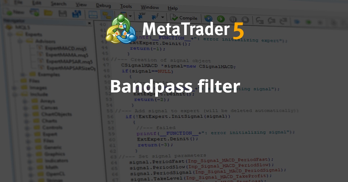 Free download of the 'Bandpass filter' indicator by 'mladen' for MetaTrader 5 in the MQL5 Code ...