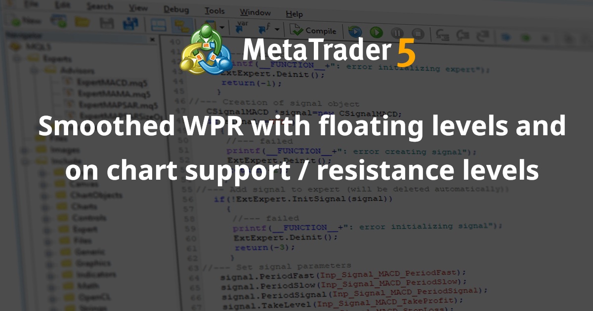 Free Download Of The Smoothed Wpr With Floating Levels And On Chart Support Resistance Levels 