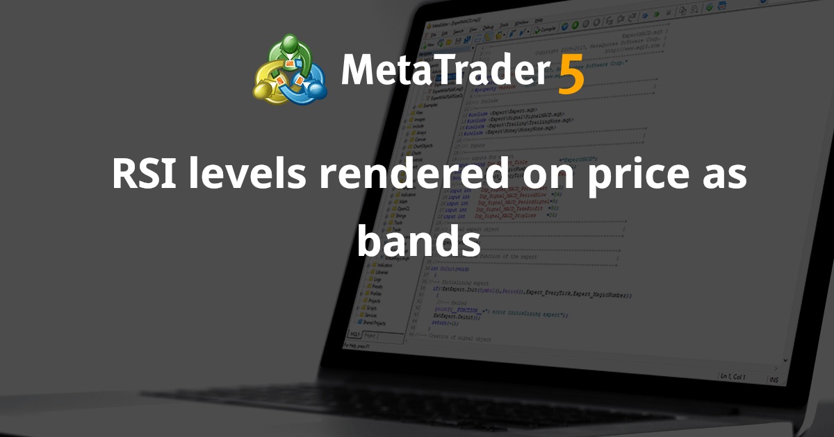 Free download of the 'RSI levels rendered on price as bands' indicator by 'maximo' for ...