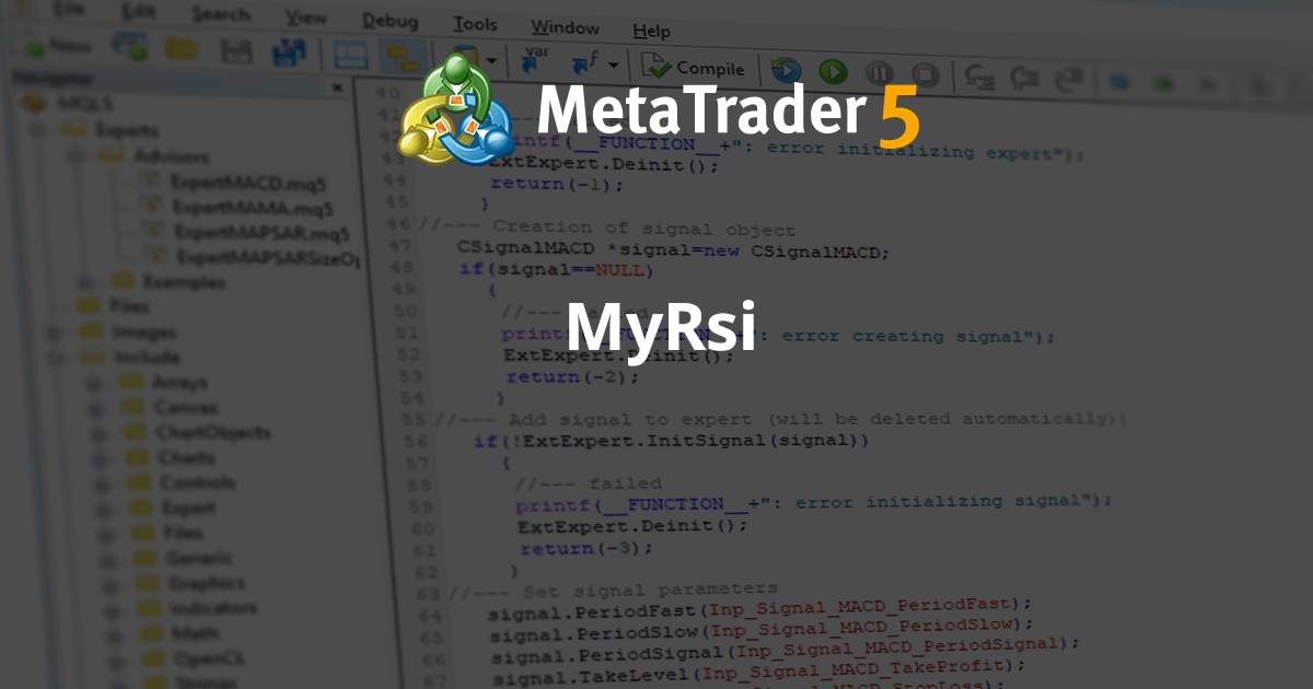 Free download of the 'MyRsi' indicator by 'mladen' for MetaTrader 5 in the MQL5 Code Base, 2021. ...
