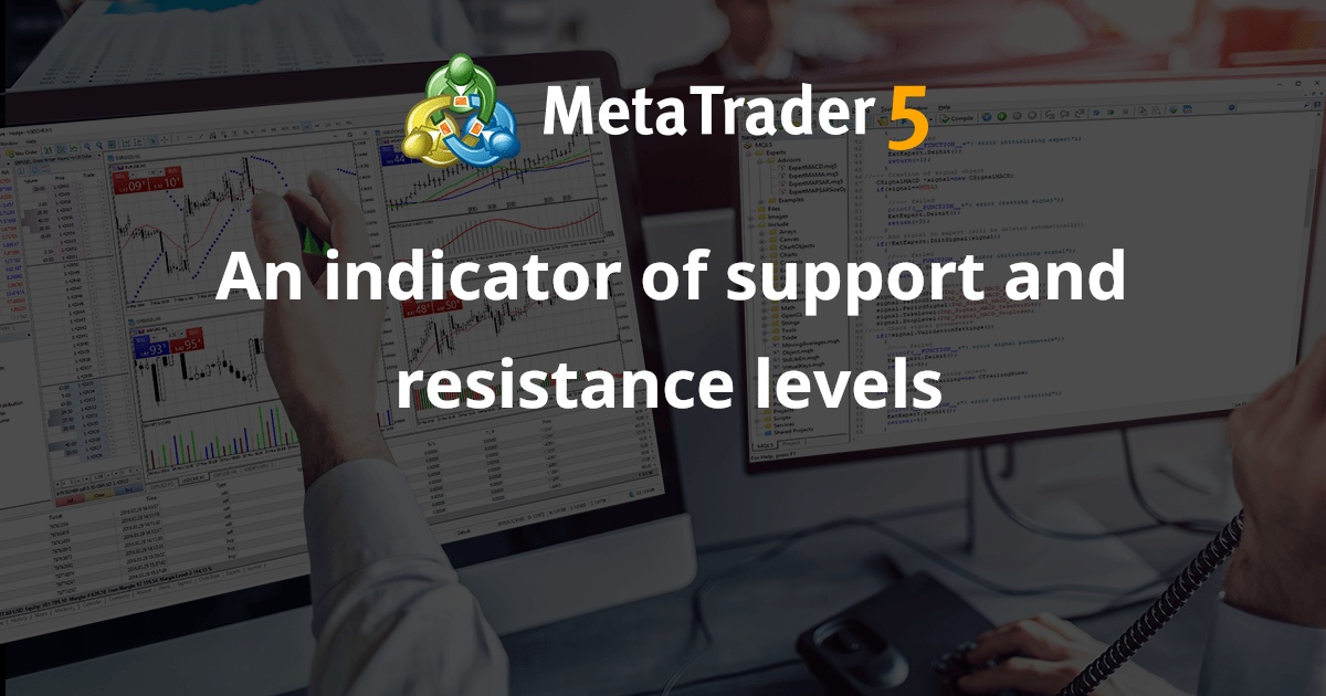 Free download of the 'An indicator of support and resistance levels' indicator by 'KimIV' for ...