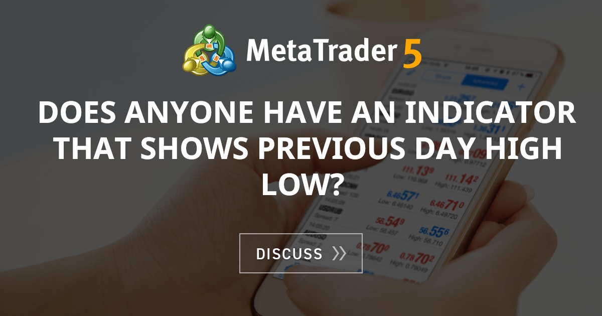 Does anyone have an indicator that shows previous day high low? - Indices - MQL4 and MetaTrader ...