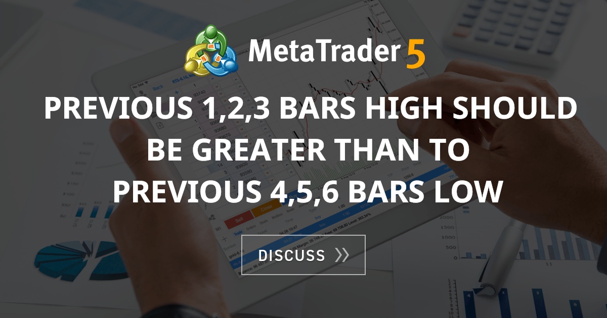 previous 1,2,3 bars high should be greater than to previous 4,5,6 bars low - Automated Forex ...