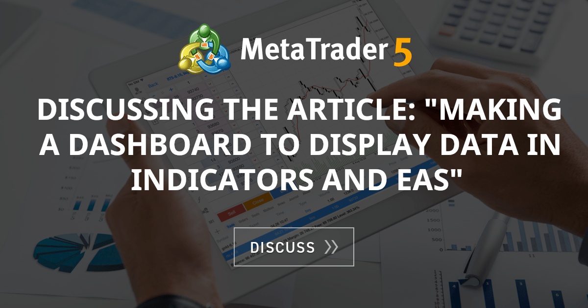 Discussing The Article Making A Dashboard To Display Data In Indicators And Eas Expert