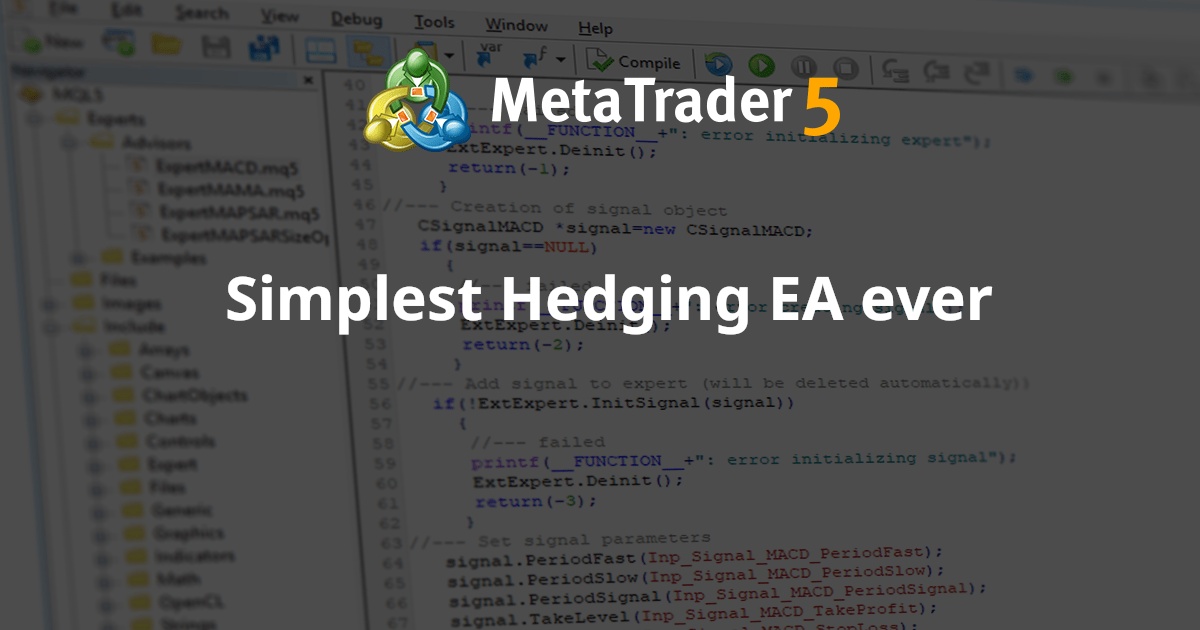 Mql5 Code Base에서 Barabashkakvn이가 제작한 Metatrader 5용 지표 Simplest Hedging Ea Ever 무료 다운로드 2017 