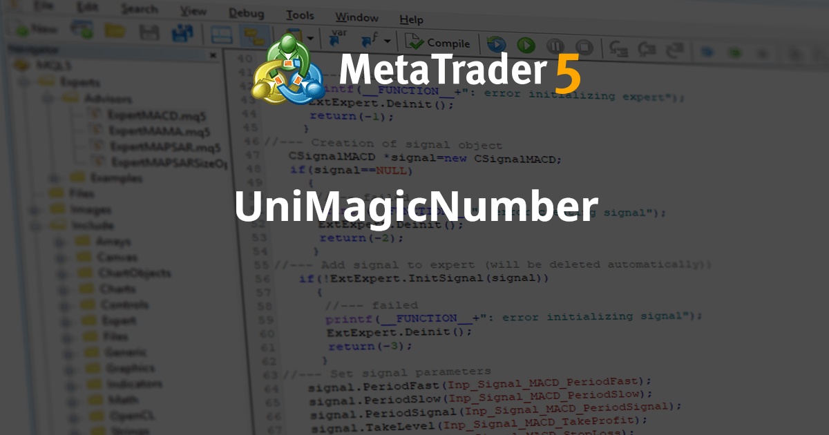 Mql5 Code Base에서 Progid이가 제작한 Metatrader 5용 라이브러리 Unimagicnumber 무료 1876