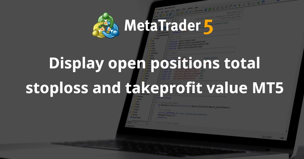 Mql5 Code Base에서 Mfx123이가 제작한 Metatrader 5용 지표 Display Open Positions Total Stoploss And