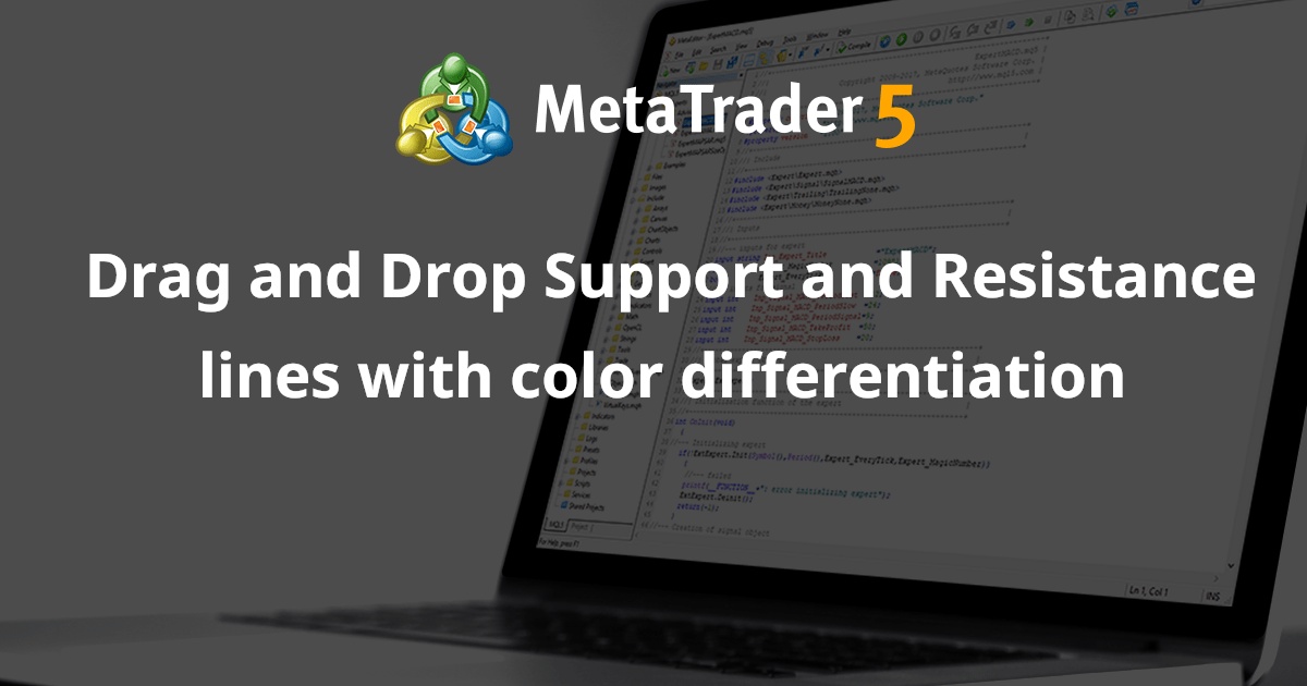 Mql5 Code Base에서 Blackhawk이가 제작한 Metatrader 4용 스크립트 Drag And Drop Support And Resistance