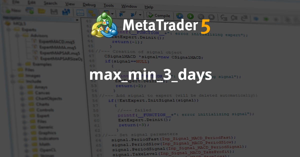 Скачать бесплатно индикатор 'max_min_3_days' от 'AlexeyVik' для MetaTrader 4 в MQL5 Code Base ...