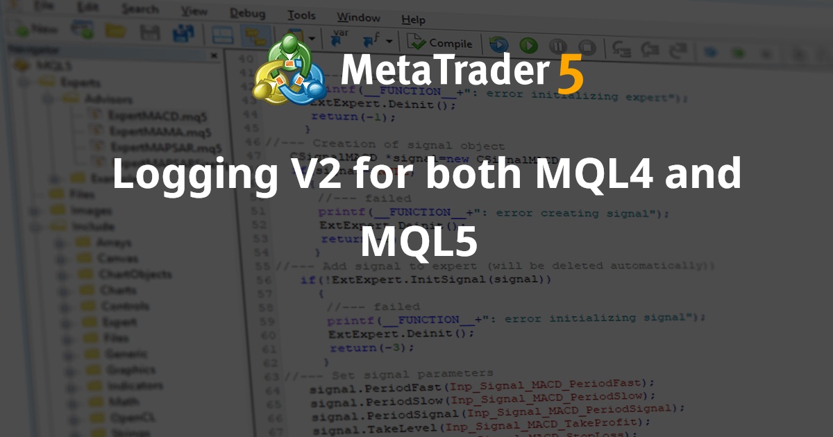 Скачать бесплатно библиотеку 'Logging V2 for both MQL4 and MQL5' от ...