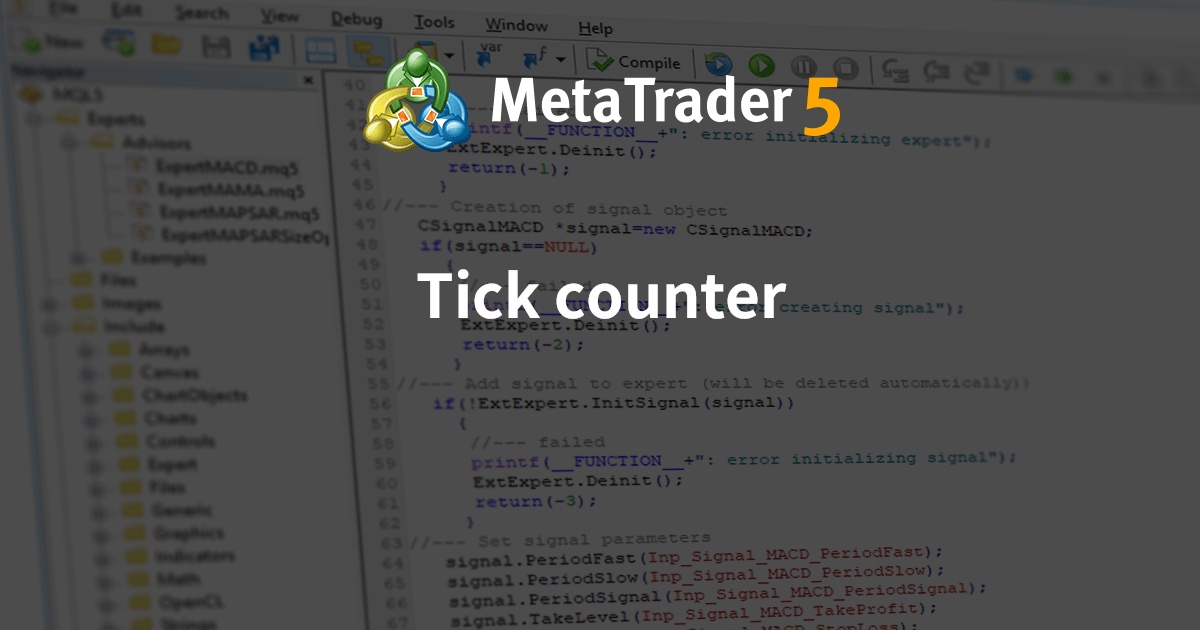 在MQL5代码库免费下载MetaTrader 4的'Tick counter' ('Ais')EA, 2008.12.10